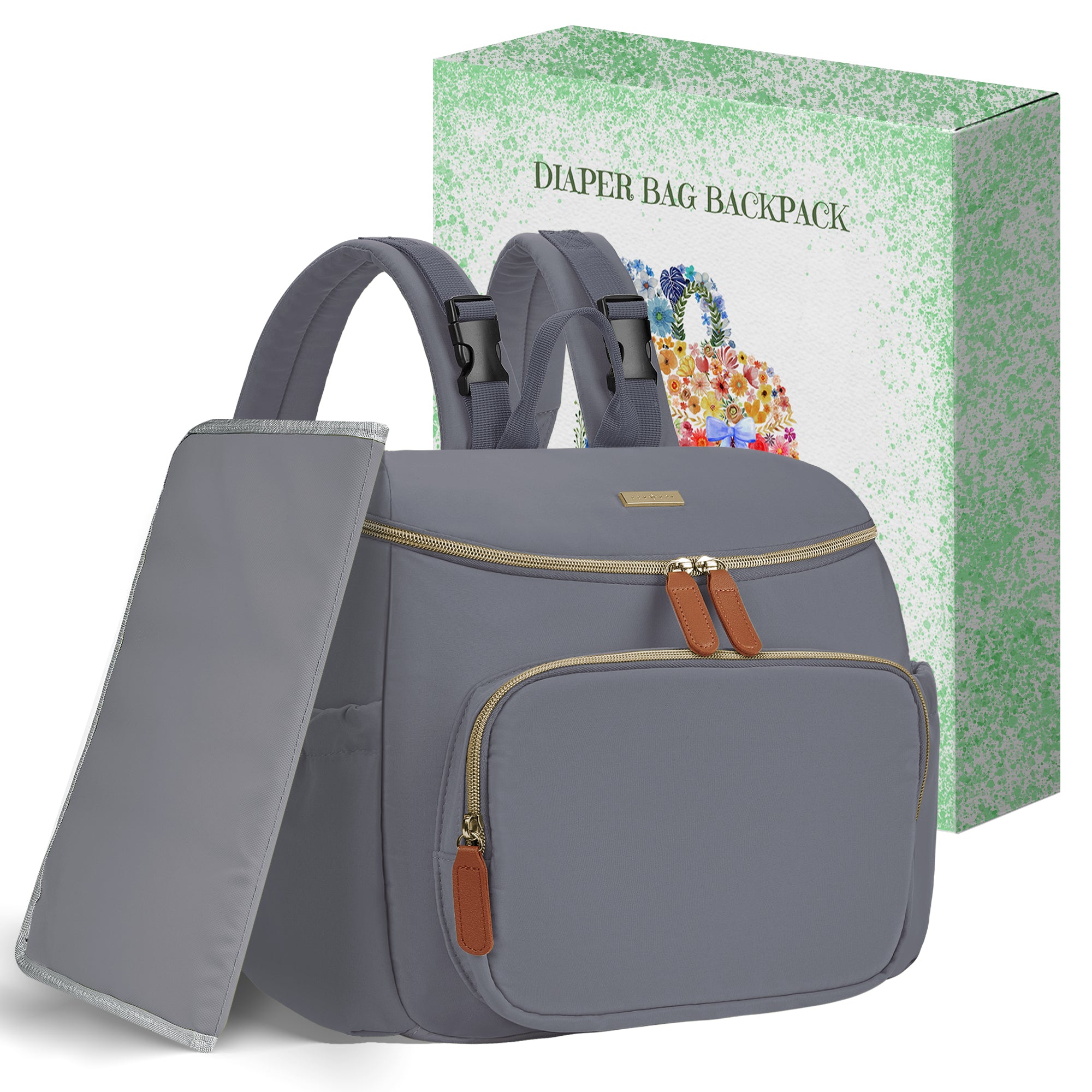 Derstuewe Diaper Bag Backpack, Small Diaper Baby Bag for Mom with Chan ...